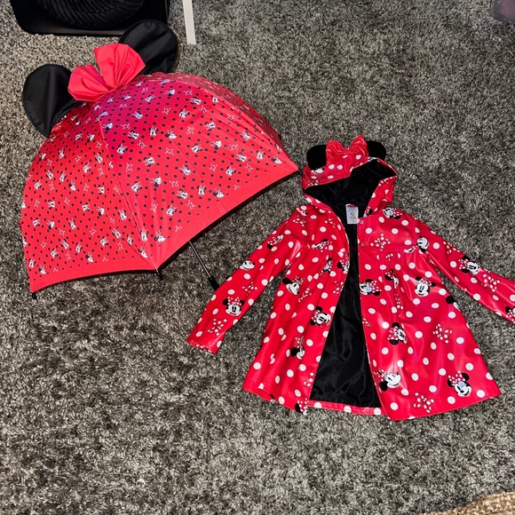 Disney | Jackets & Coats | Disney Red Minnie Mouse Raincoat And ...